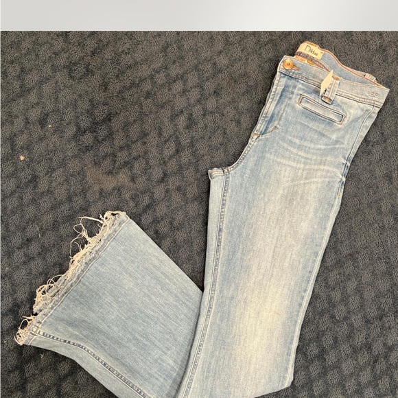 Dittos | Jeans | Ditto Blue Flare Jeans With Distressed Hem | Poshmark